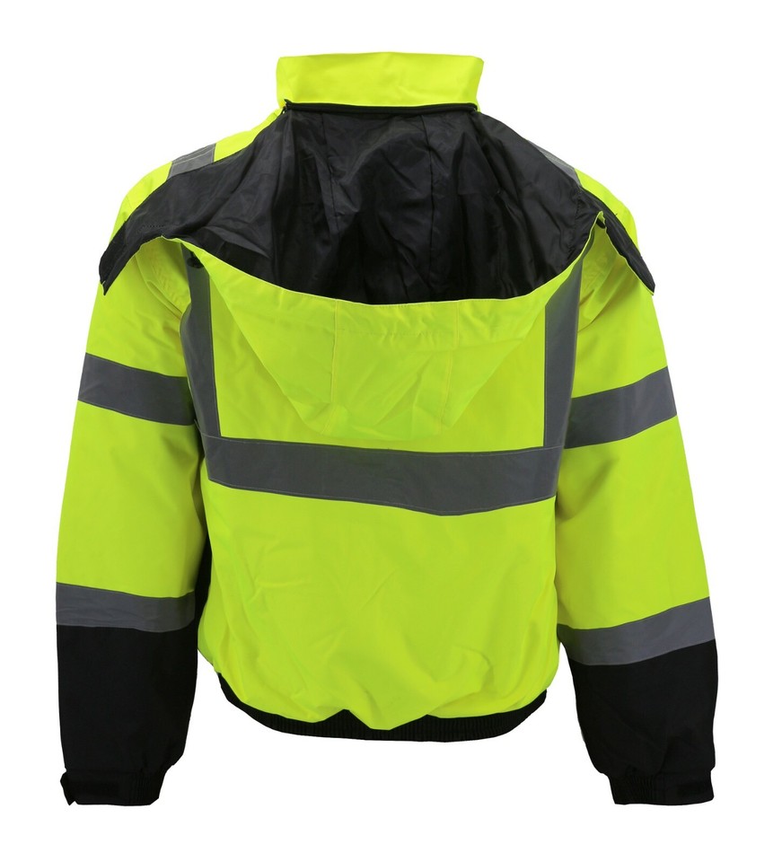 Men's Class 3 Safety High Visibility Water Resistant Reflective Neon ...