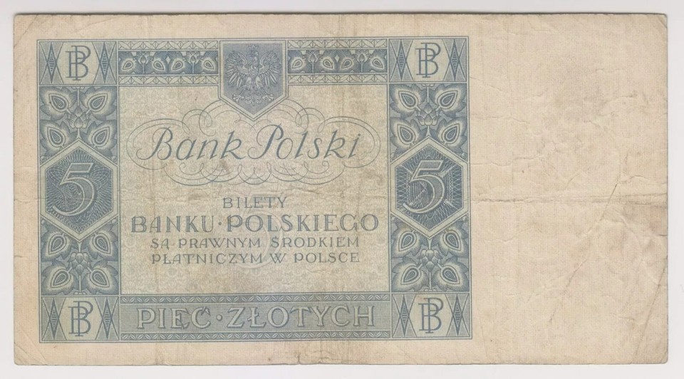 1930 Poland 5 Zlotych 5152542 Paper Money Banknotes Currency | eBay