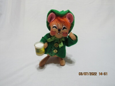 ANNALEE DOLLS 2011 6" ST. PATRICK'S LUCKY O'MALLY MOUSE WITH BEER MUG ...