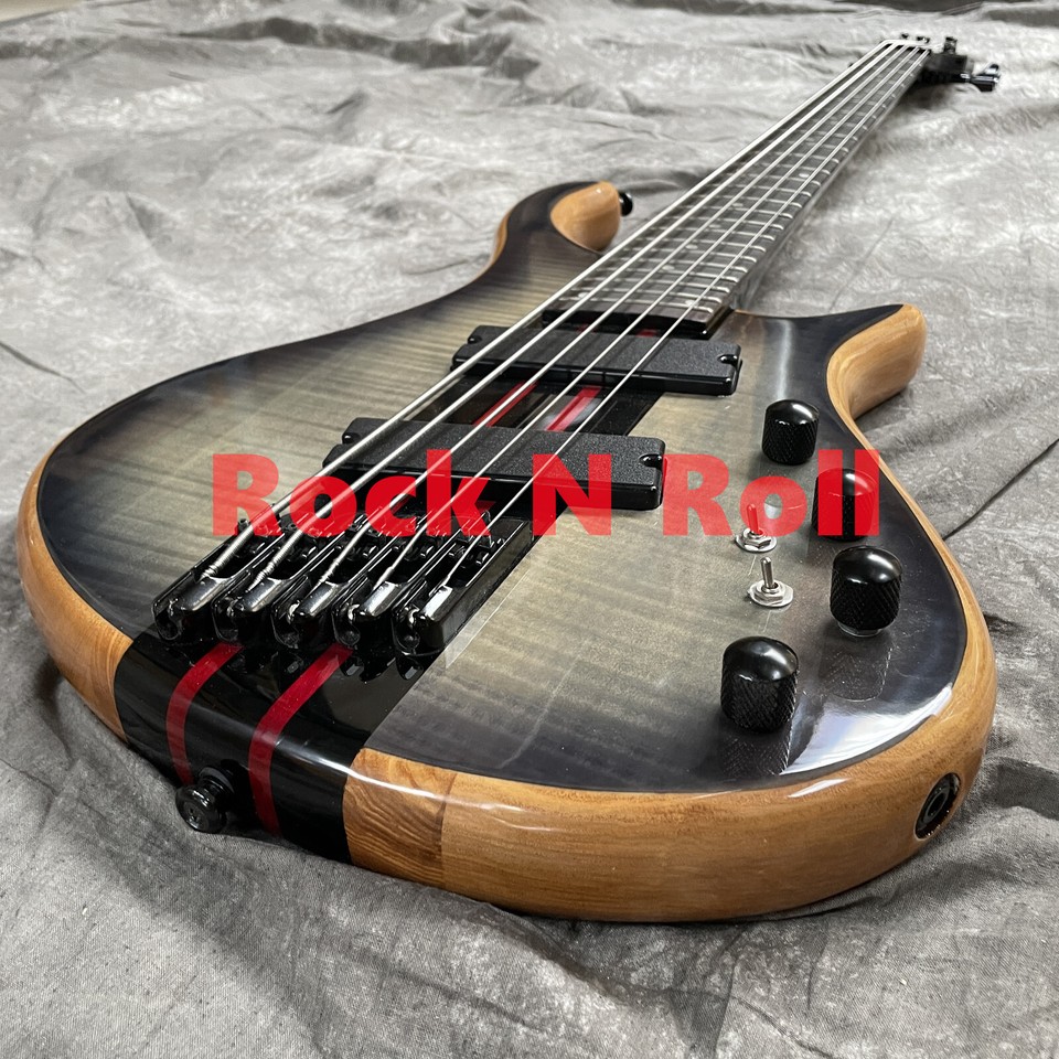 5string Bass SuperCool Electric Bass Gray Solid Body Neck Thru Body ...