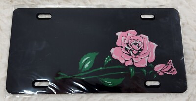 Pink Roses Flower License Plate New Car Tag Metal Aluminum, USA | eBay