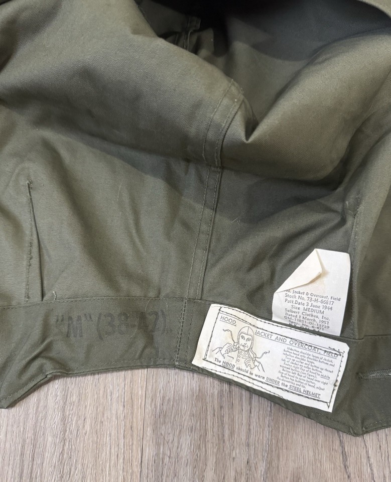 US Army M1950 Field Jacket Size 32R Dated 1951 With Hood Korea War ...