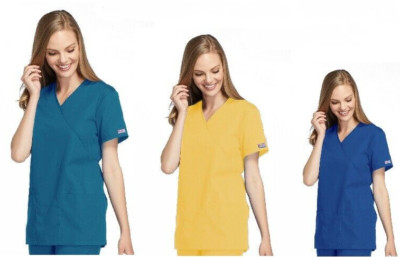 Cherokee Womens Scrubs Work Wear Mock Wrap Tunic Top 4801 Colors And ...