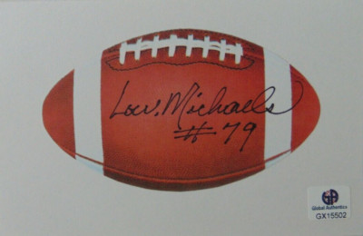 "Los Angeles Rams" Lou Michaels Hand Signed 3.5X5.5 Logo Card COA | eBay