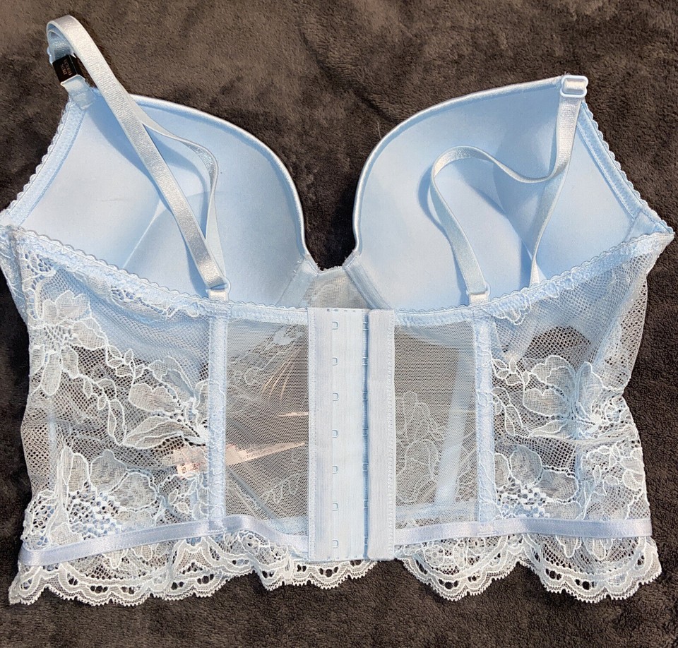 VICTORIA SECRET BOMBSHELL BRA ADD 2 CUP PLUNGE Super Push UP NEW Shine ...