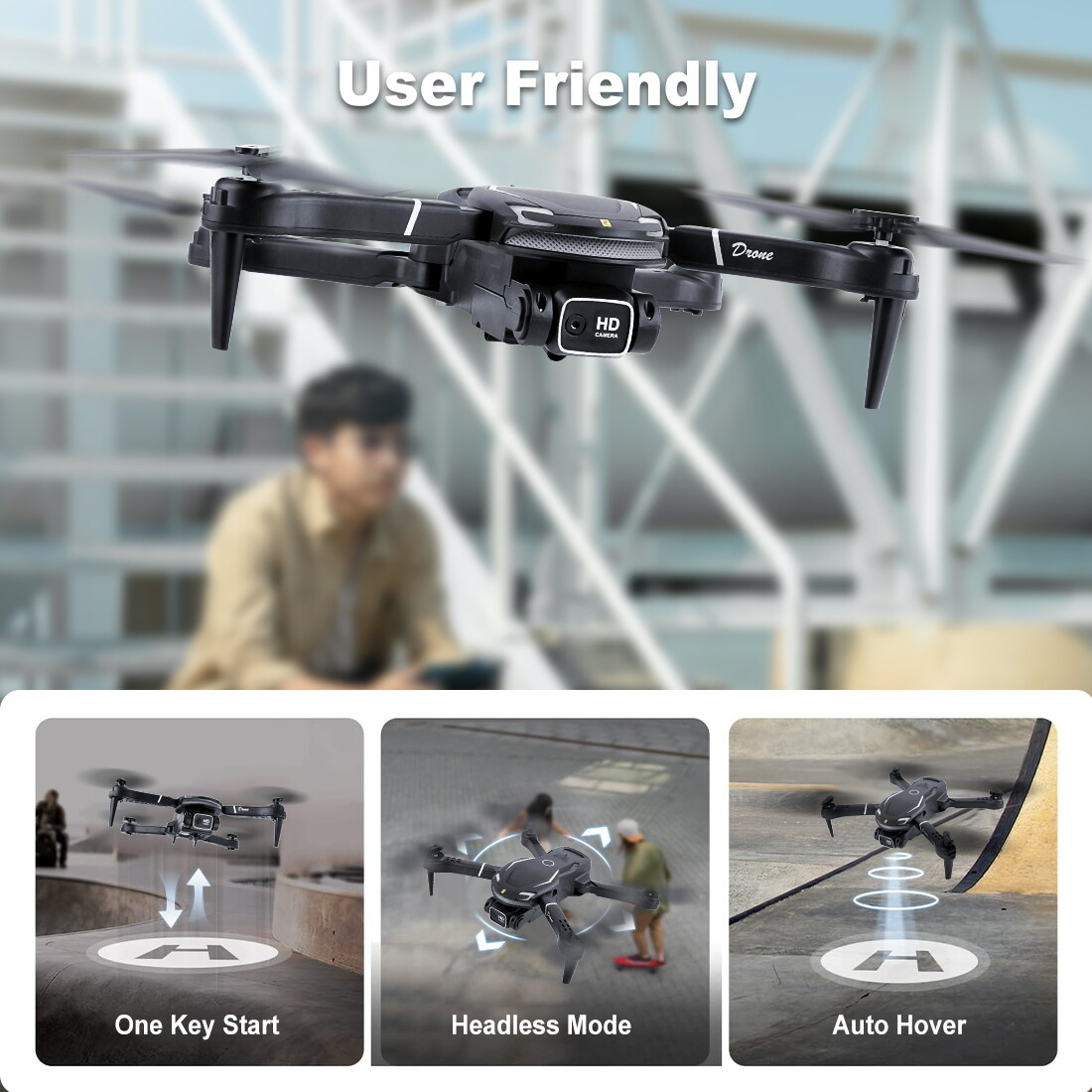 2023 New RC Drone With 4K HD Dual Camera WiFi FPV Foldable Quadcopter ...