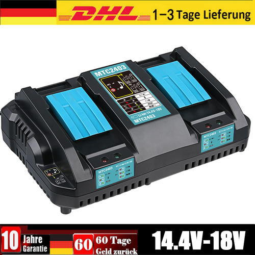 Für Makita Doppel Schnellladegerät DC18RD RC Li-Ion Ladegerät 196933-6 ...