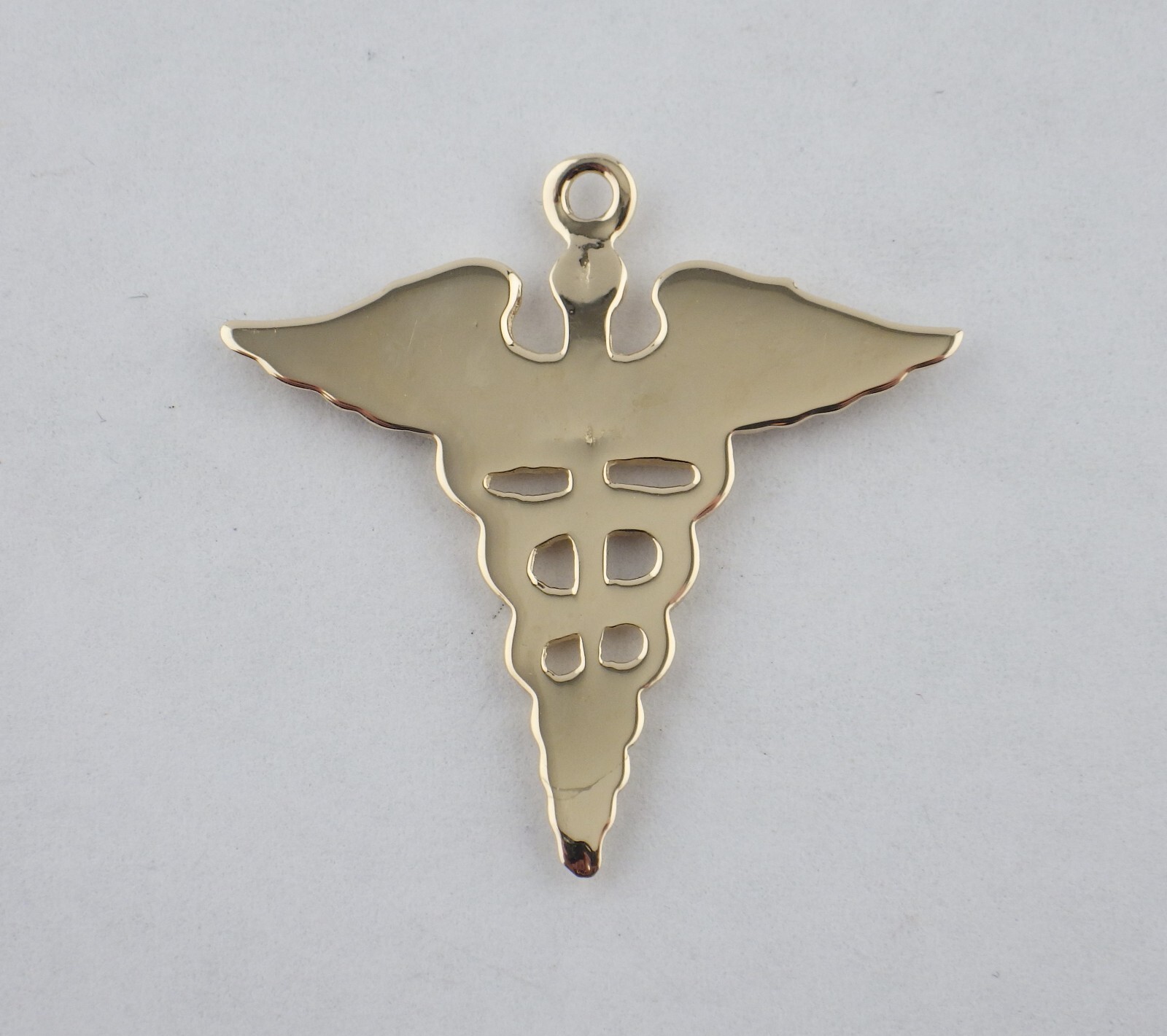 14K Yellow Gold Caduceus Symbol of Medicine Pendant 2… - Gem