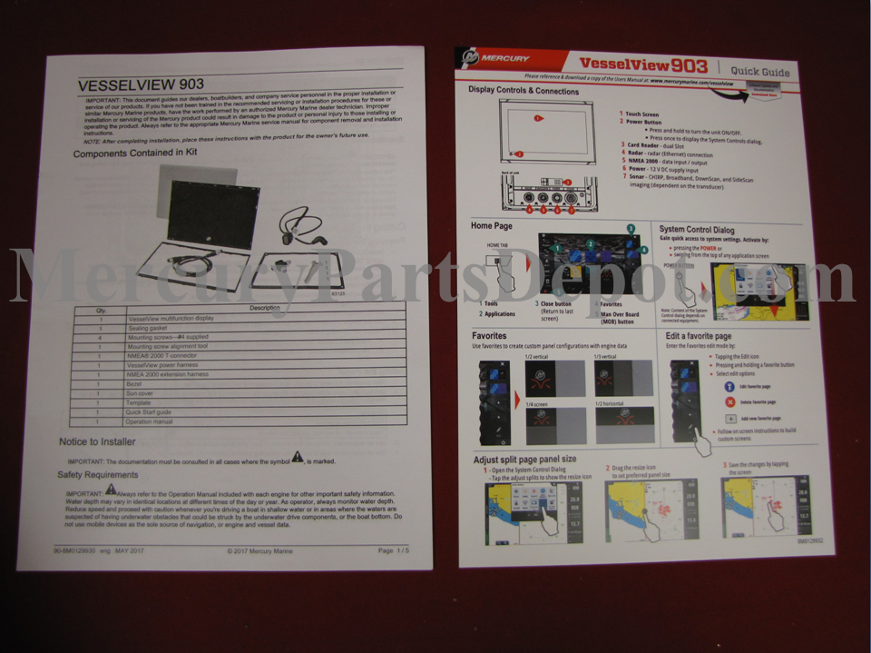 Mercury OEM Vessel View 903 Single Engine 8M0129543 - New | eBay