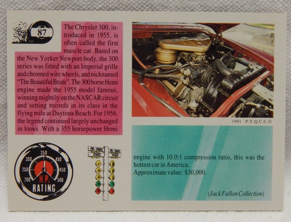 1956 CHRYSLER 300 HEMI, TRADING CARD #87 (E) | eBay