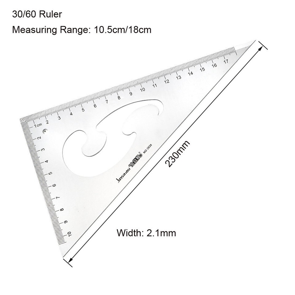 Triangle Ruler Set 30/60, 45/90 17cm/18cm Triangle Rafter Angle Ruler ...