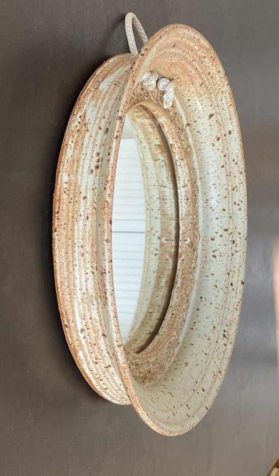 MIRROR Handmade 14" Round Wheel Thrown Ceramic Frame E. Brown Studio ...