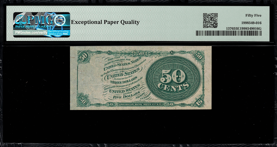FR-1376 $0.50 Fourth Issue Fractional Currency - 50 Cents - PMG 55 EPQ ...