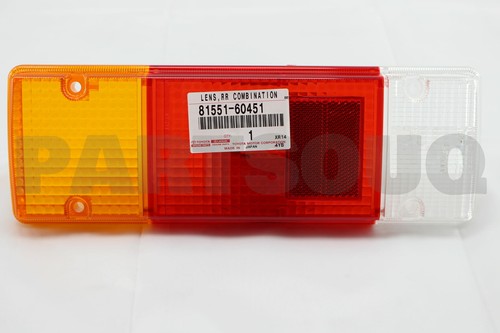 8155160451 Genuine Toyota LENS, REAR COMBINATION LAMP, RH 81551-60451 ...