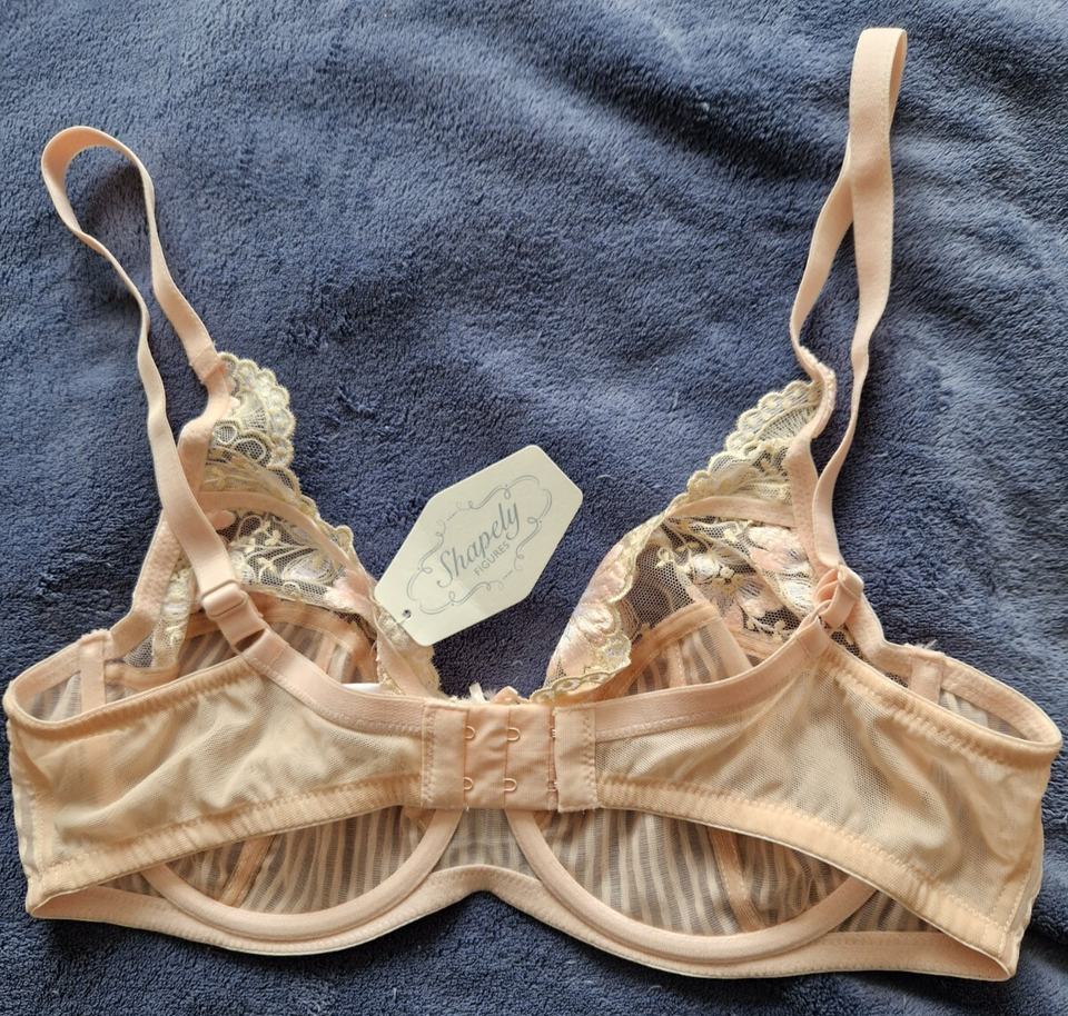 BNWT Shapely Figures Peach Lace Bra 36C | eBay UK
