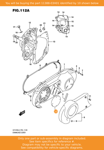 SUZUKI Filter, Belt Cooling, 11388-03H01 OEM | eBay