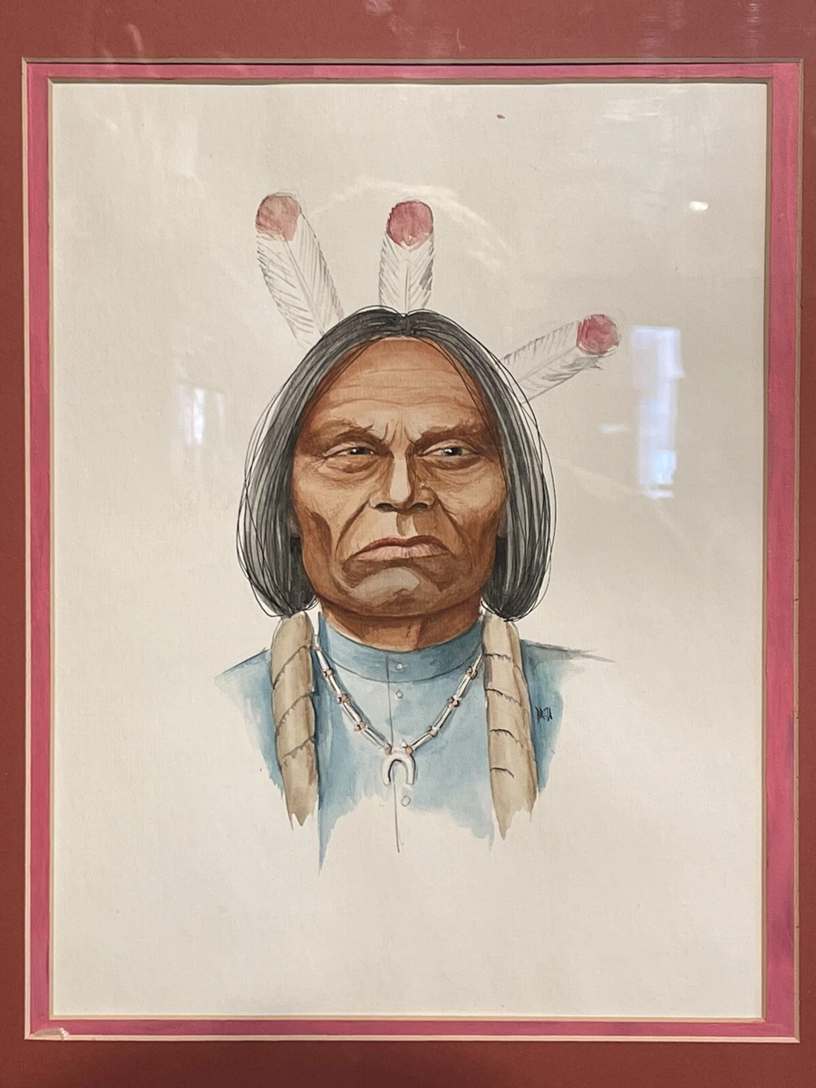 Old Native American Man Painting