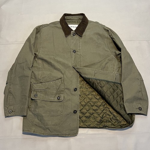 Orvis Men XX Olive Green Barn Chore Coat Quilt Line Trench Canvas ...