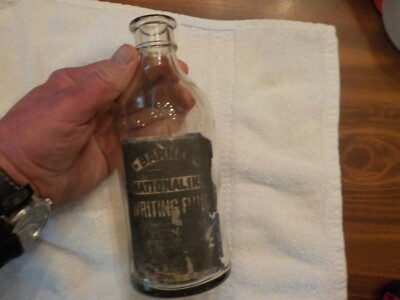 VINTAGE BARNES NATIONAL INK BOTTLE WRITING FLUID | eBay
