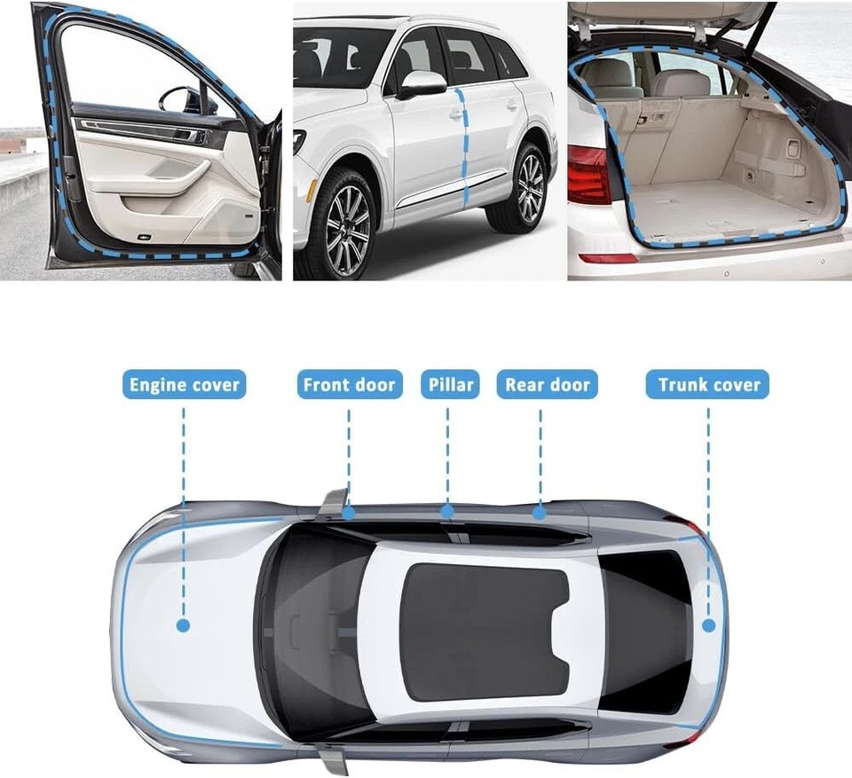 6M U Shape Rubber Seal Weather Strip Door Edge Moulding Trim For ...