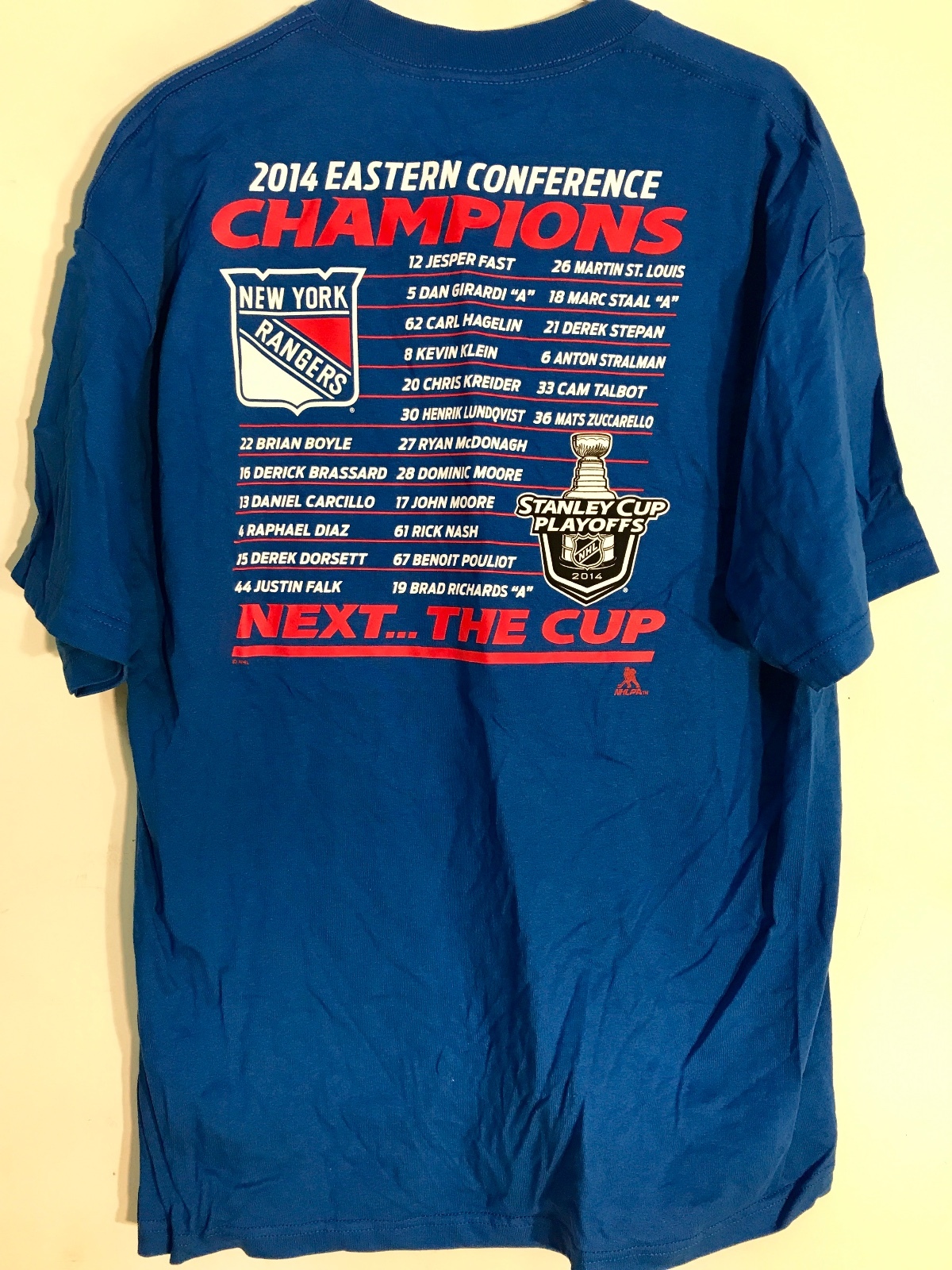 Reebok NHL T SHIRT New York Rangers Team Blue sz XL | eBay