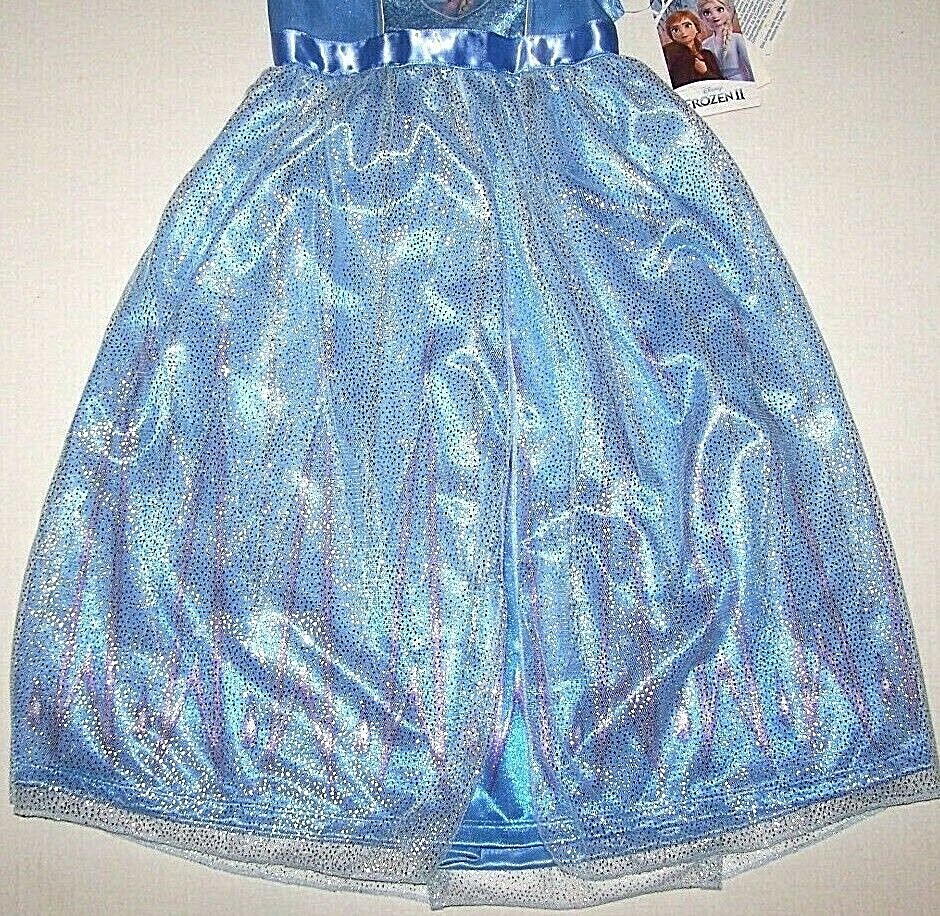 Disney Frozen Princess Elsa Fantasy Nightgown Pajamas Costume Blue New ...