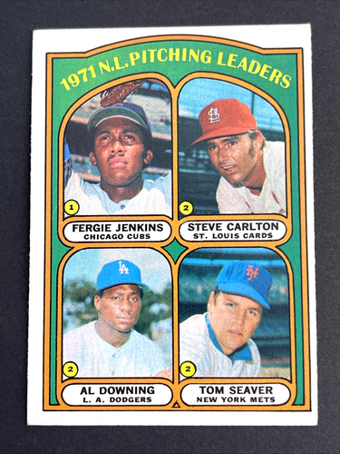 1972 Topps N.L. Pitching Leaders Jenkins/Carlton/Downing/Seaver Card ...