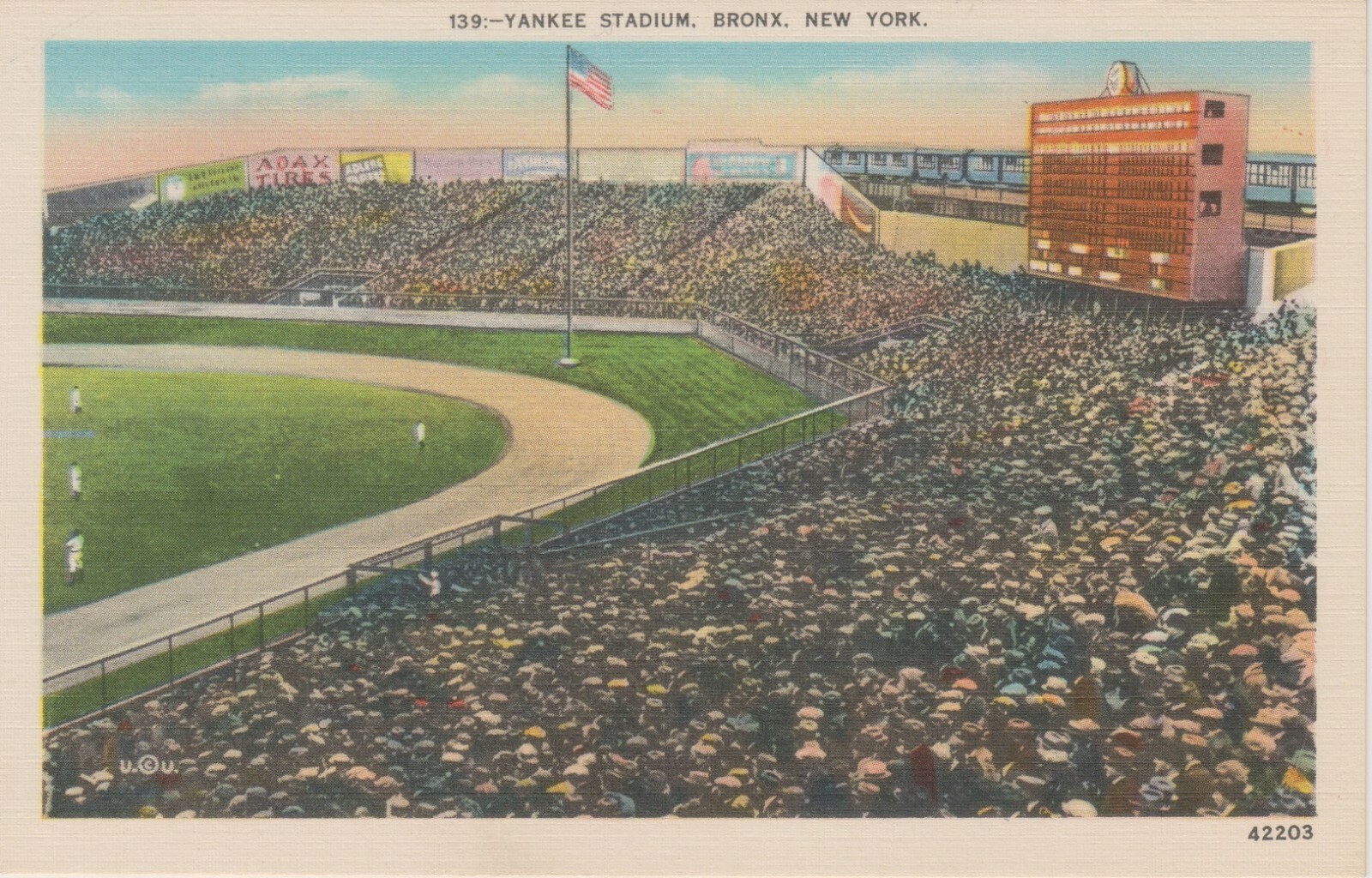 Fans in Yankee Stadium Grandstands watch New York Yankees Baseball ...