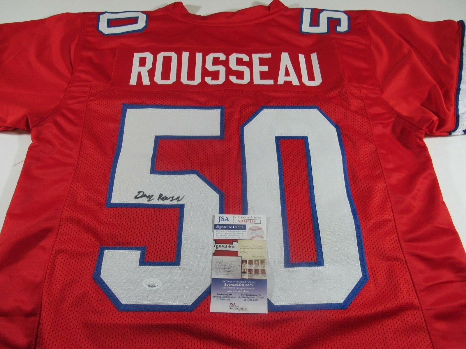 Greg Rousseau Buffalo Bills Signed Autograph Custom Authentic Style ...