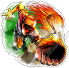 Angry Baseball Flame Pitcher Batting MLB Car Bumper Vinyl Sticker Decal ...