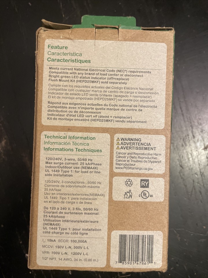 Square D by Schneider Electric HEPD25 Home Electronics Protective ...