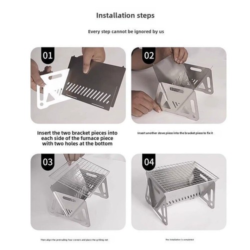 Portable Outdoor Folding Barbecue Grill Home Use Stainless Steel Mini ...