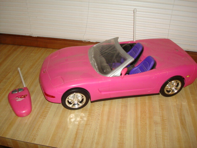 Barbie Remote Control Convertible Pink Corvette with Remote Mattel 2001 ...