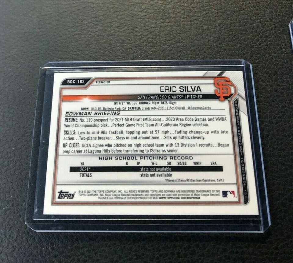 Eric Silva 2021 Bowman Chrome Refractor | eBay