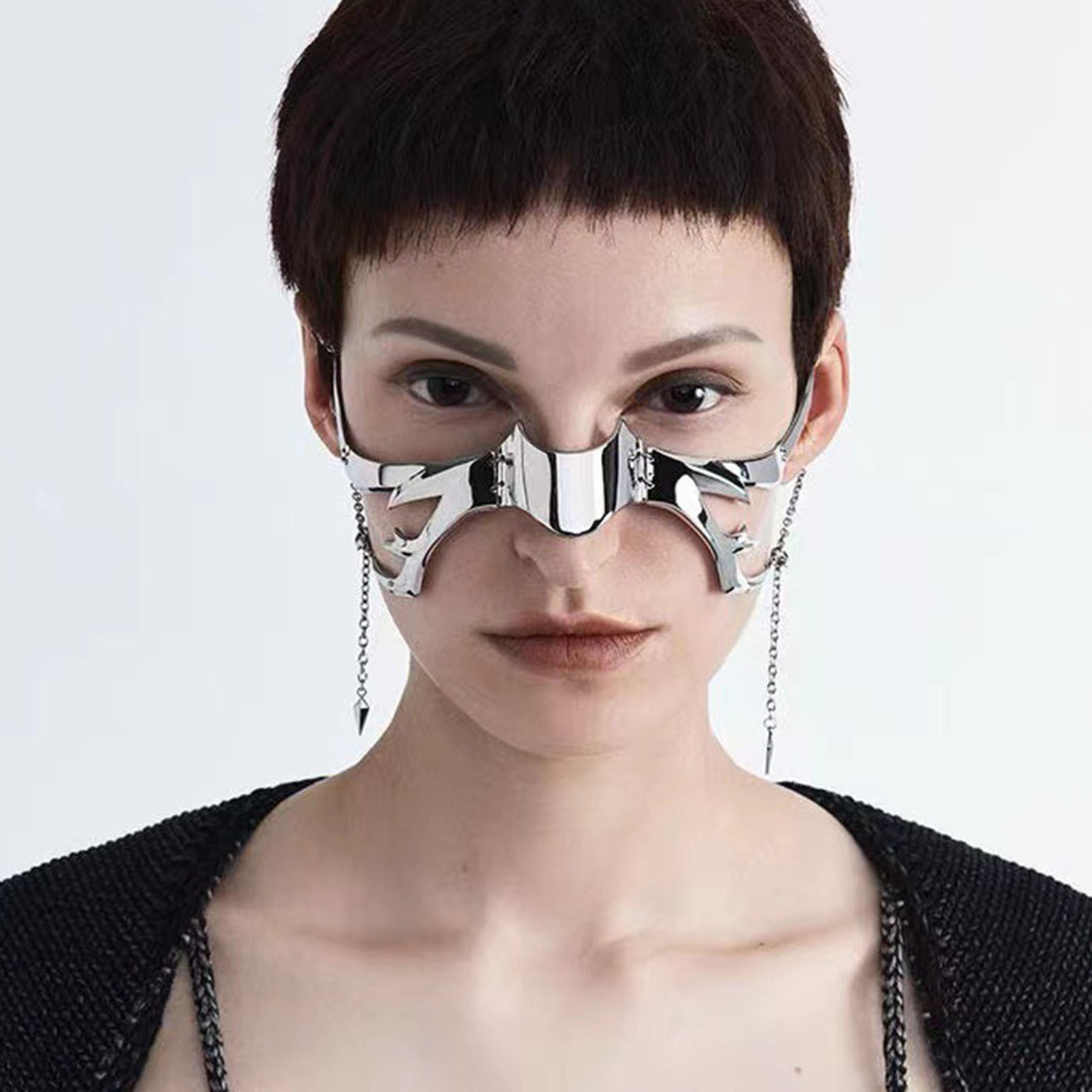 Prom Face Jewelry Women Men Nose Guard Metal Hollow Punk Style ...