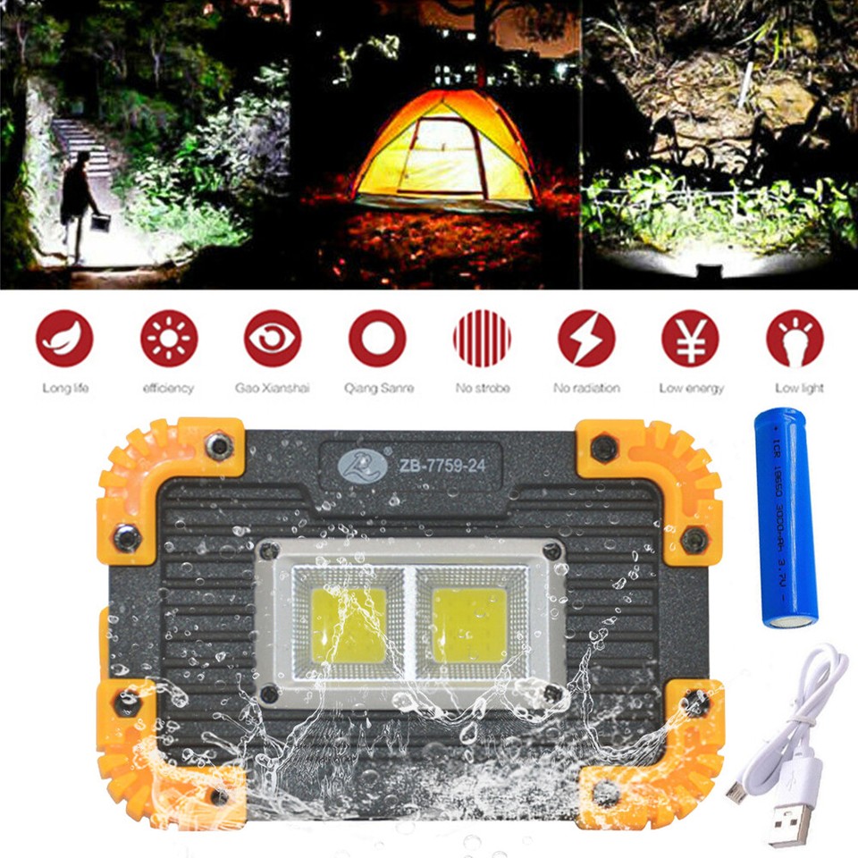 Rechargeable LED COB Work Light Car Garage Mechanic Flashlight Flood ...