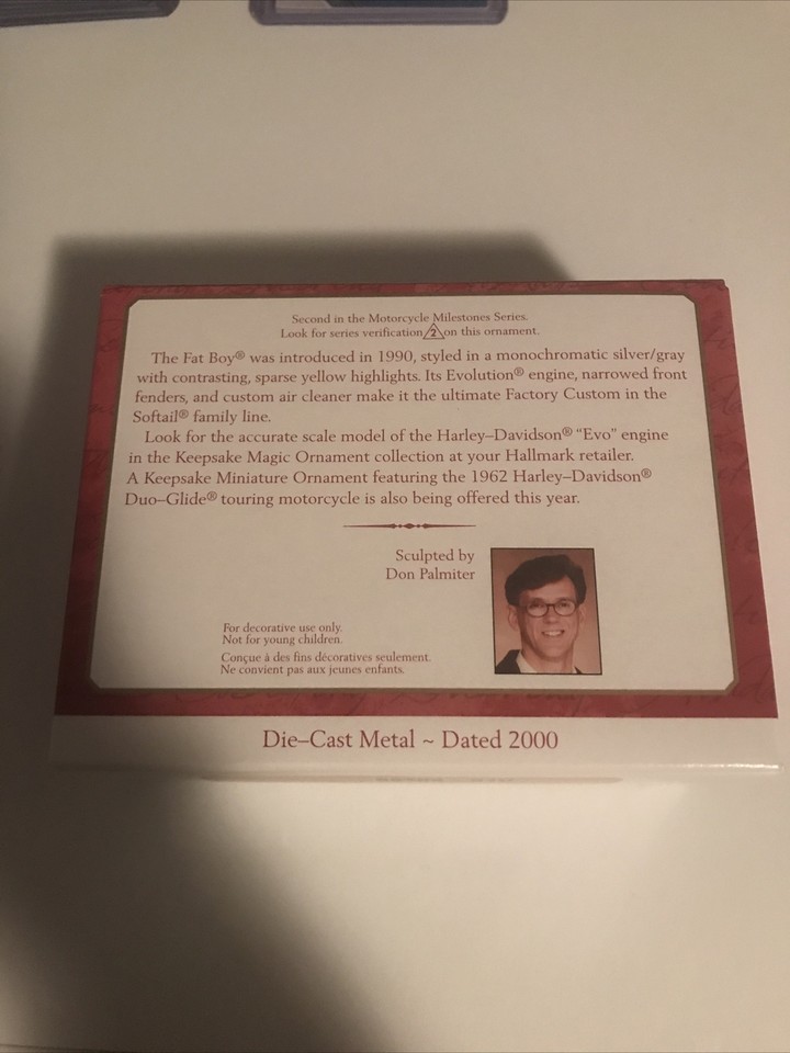 Hallmark 2000 Keepsake Ornament Harley Davidson Fat Boy FREE SHIP | eBay