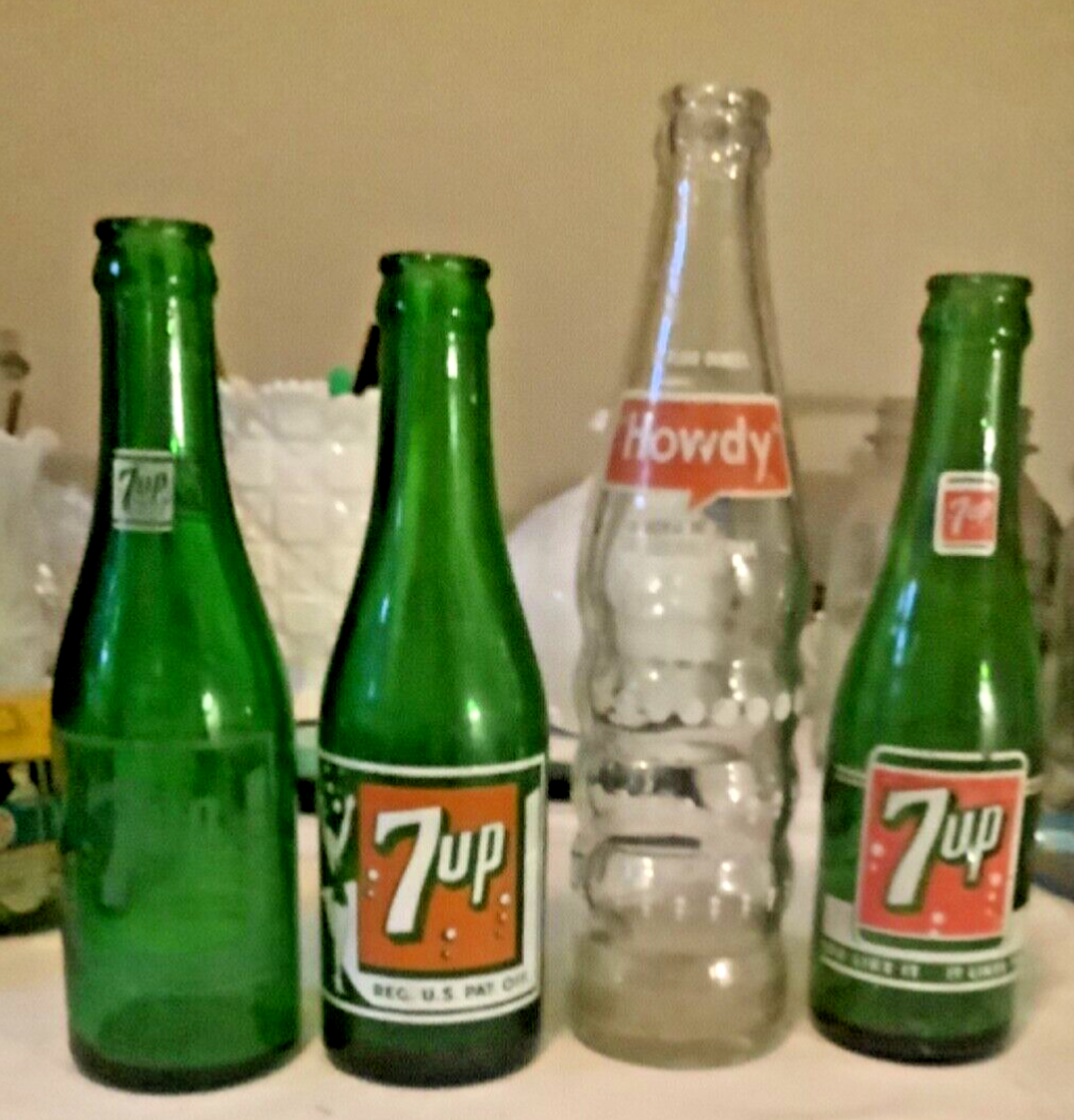 Three Vintage 7up Bottles 7 Fl. Oz Pre 1970 Howdy Bottle | eBay