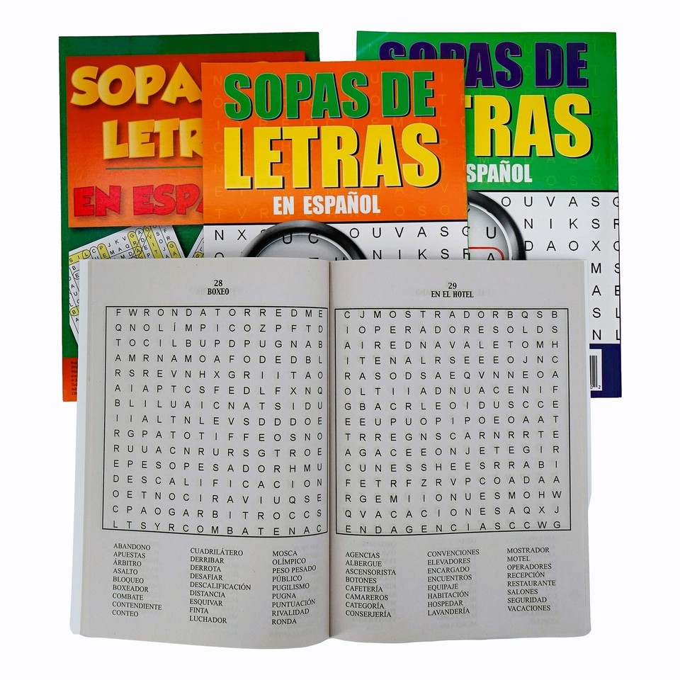 Spanish Word Search Books (4 Pack, 60 Puzzles ea) Large Print Sopas De ...