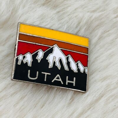 State of Utah Mountain Sunset Souvenir Enamel Lapel Pin | eBay
