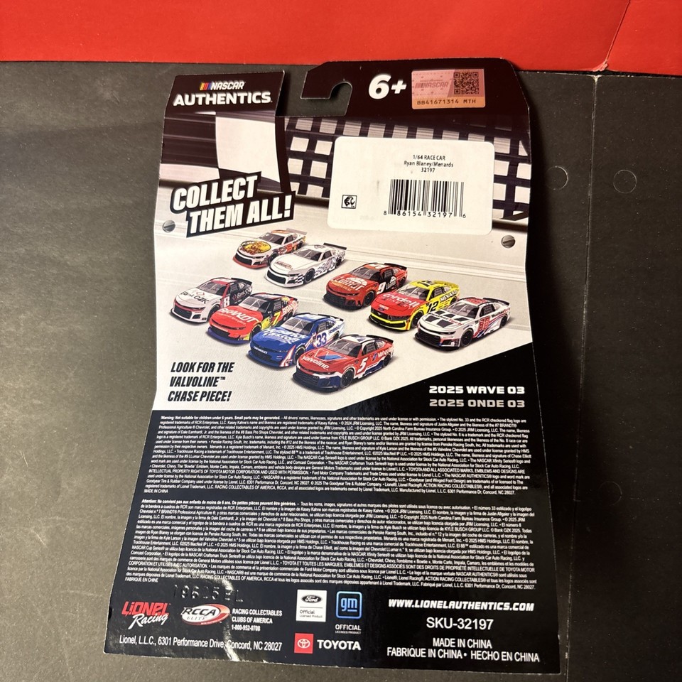 2025 NASCAR AUTHENTICS WAVE 3 1/64 #12 RYAN BLANEY CARDELL CABINETRY ...