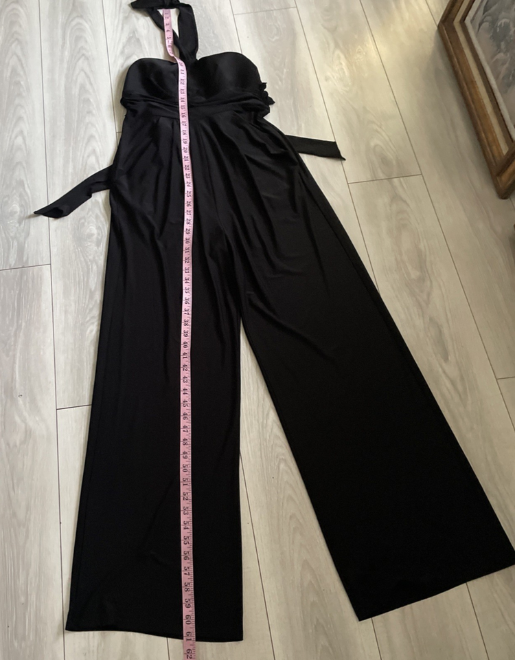 PAPER DOLLS Halter Jumpsuit Womans Sz M Chic Backless Pockets | eBay