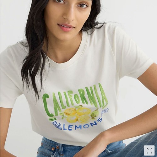 J Crew NWT Classic-Fit California Lemons Graphic T-Shirt in Linen Beige | Sz XL | eBay