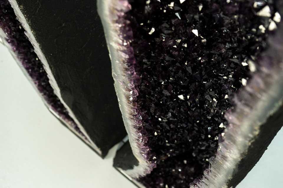 Spectacular Pair of Tall Amethyst Geodes with High-Grade Deep Purple ...