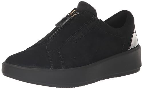 Clarks Women's Layton Rae Sneaker Black/Black Suede 9 Wide 889003545189 ...