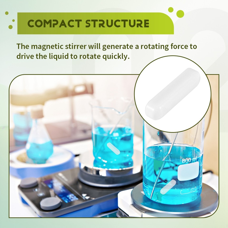 8Pcs 8mmx30 mm PTFE Magnetic Stirrer Mixer Stir Bar Stir Rod ...