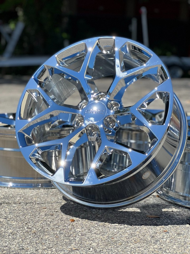 Chrome GMC Sierra Snowflake Wheels Rims 20" Yukon Denali CK156 2022 ...
