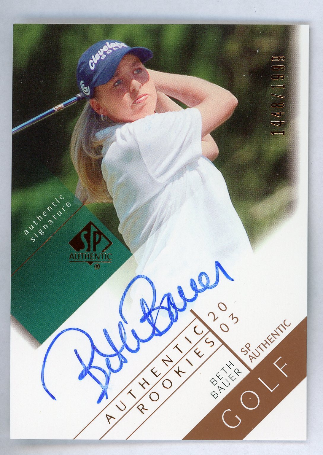 Beth Bauer 2003 SP Auto Authentic Rookie #128 Serial #d 1448/1999 | eBay