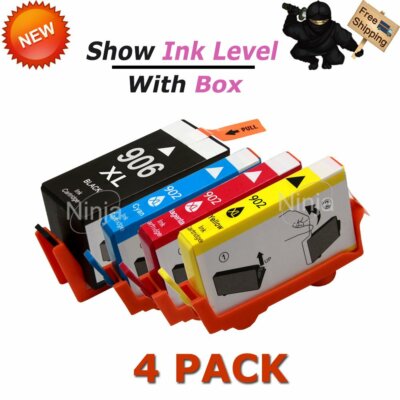 1 Set 906XL BK/C/M/Y Ink Color Combo For HP Pro 6960 6968 6970 6974 ...