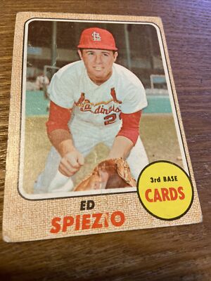 1968 Topps Ed Spiezio #349 St Louis Cardinals Vintage Baseball Card ...